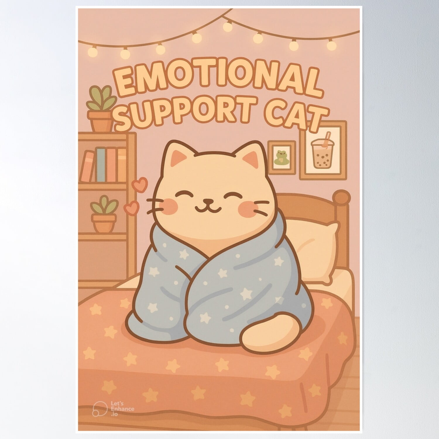 Emotional Support Cat Poster Wall Art, Modern Wall Decor, 8x12 UNFRAMED ...