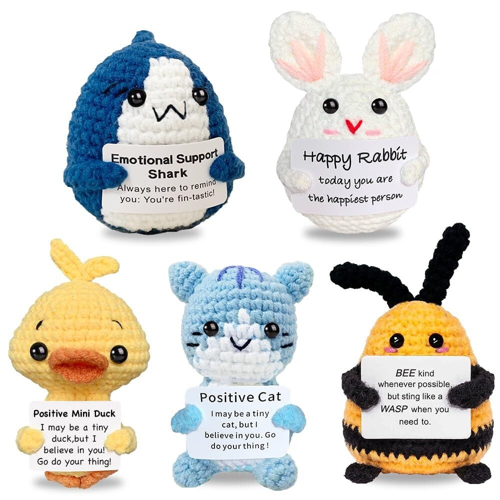 Emotional Support Crochet Animals, Positive Crochet Animals Bulk, Mini ...