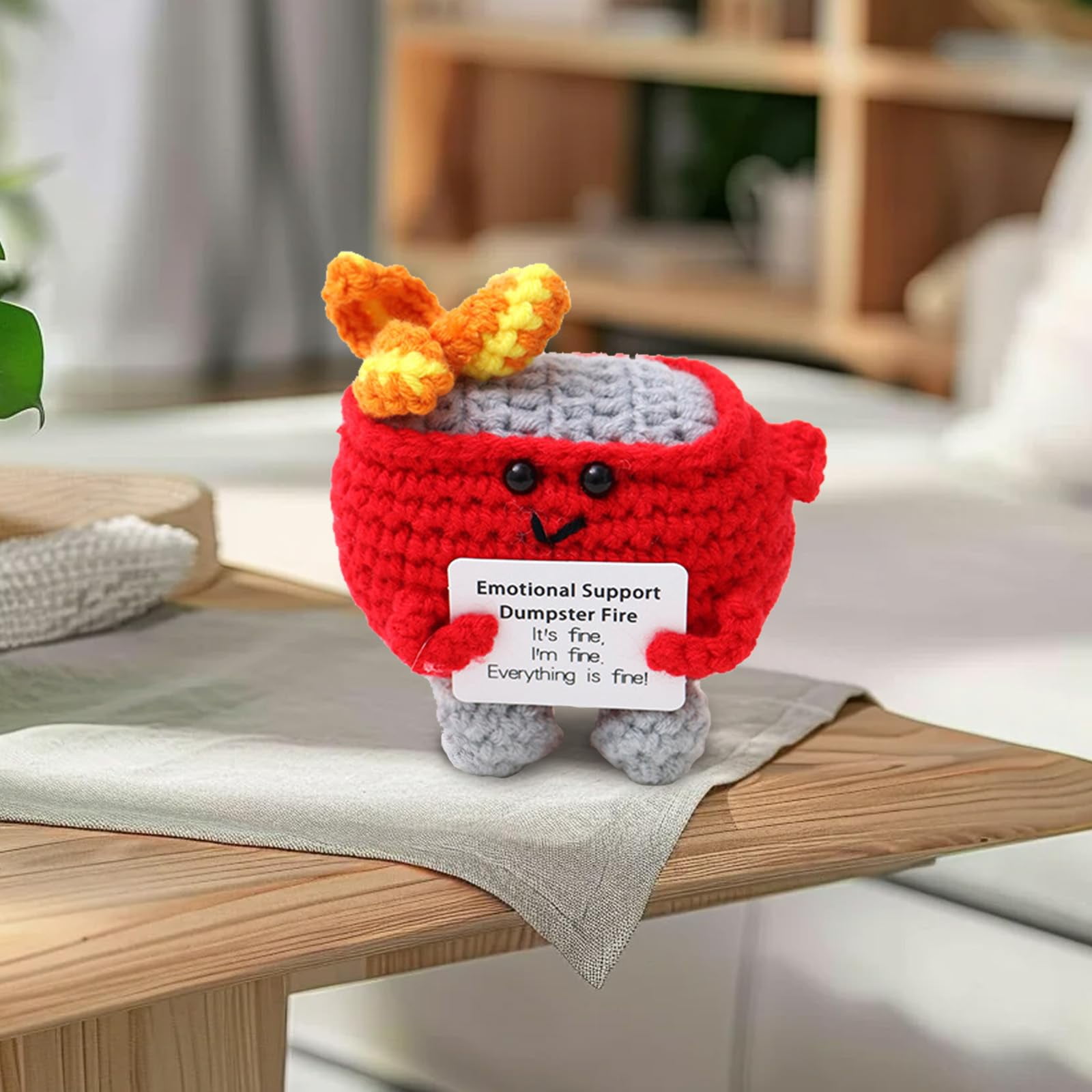 Emotional Support Dumpster Fire, Crochet Dumpster Fire Doll with ...