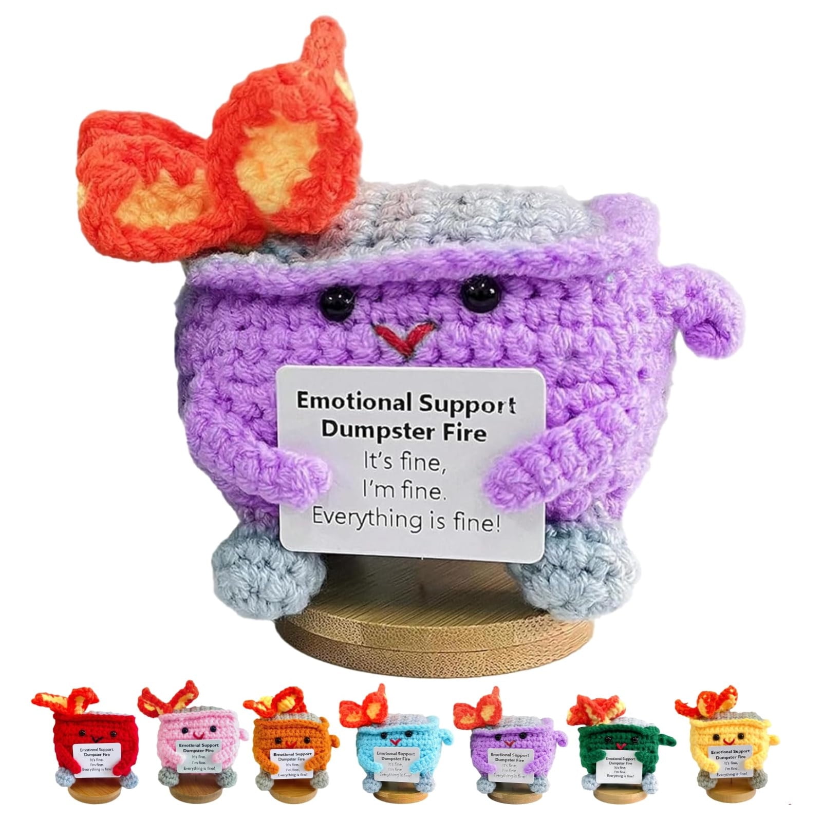 Emotional Support Dumpster Fire Doll,Handmade Crochet Emotional Support ...