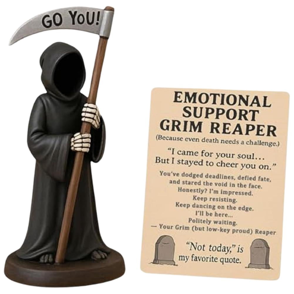 Emotional Support Grim Reaper Figurine, Resin Gothic Sculptures Scary ...