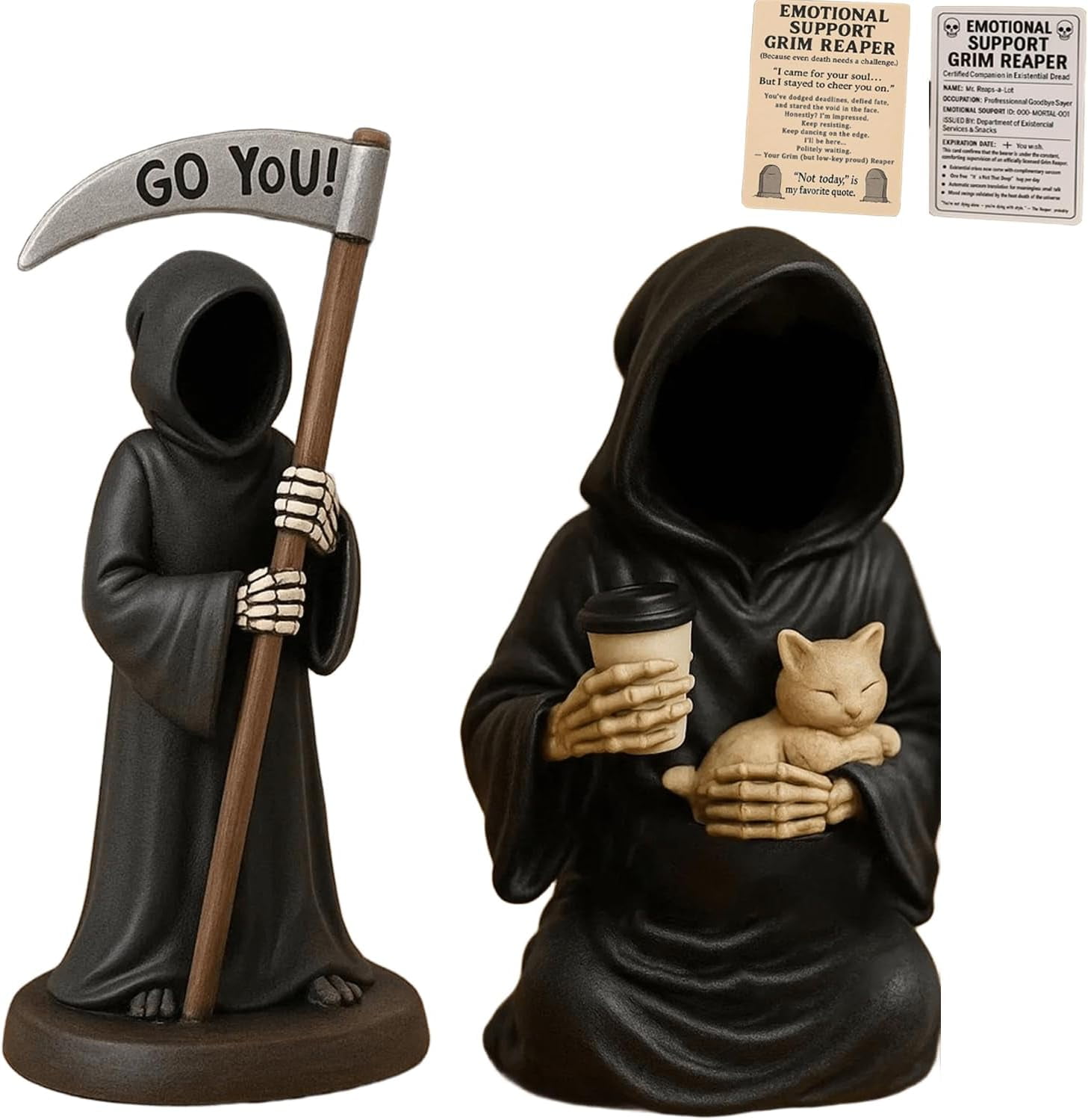 Emotional Support Grim Reaper Figurine, Tabletop Gothic Figurine Grim ...
