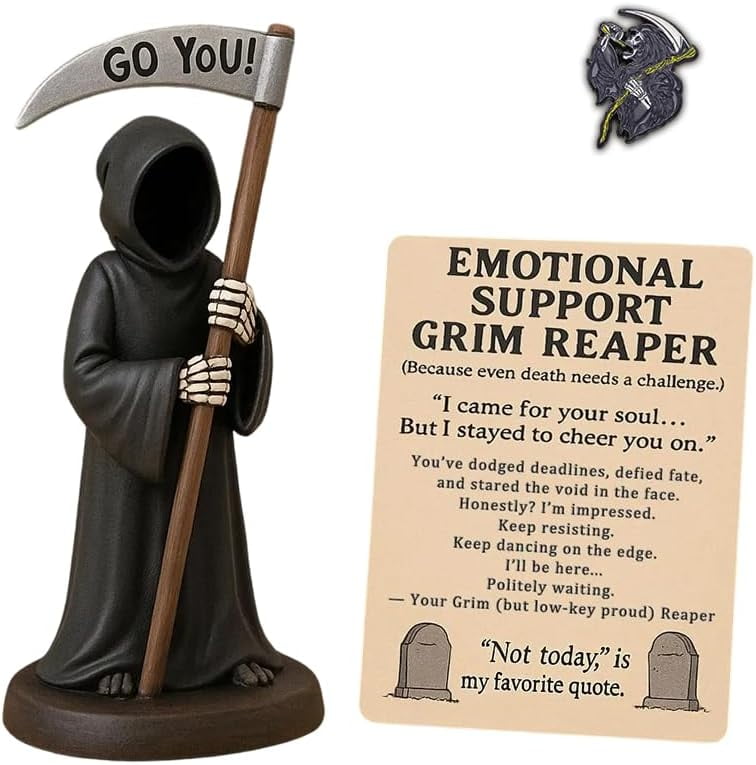 Emotional Support Grim Reaper - Your New Existential BFF,Cute Sitting ...
