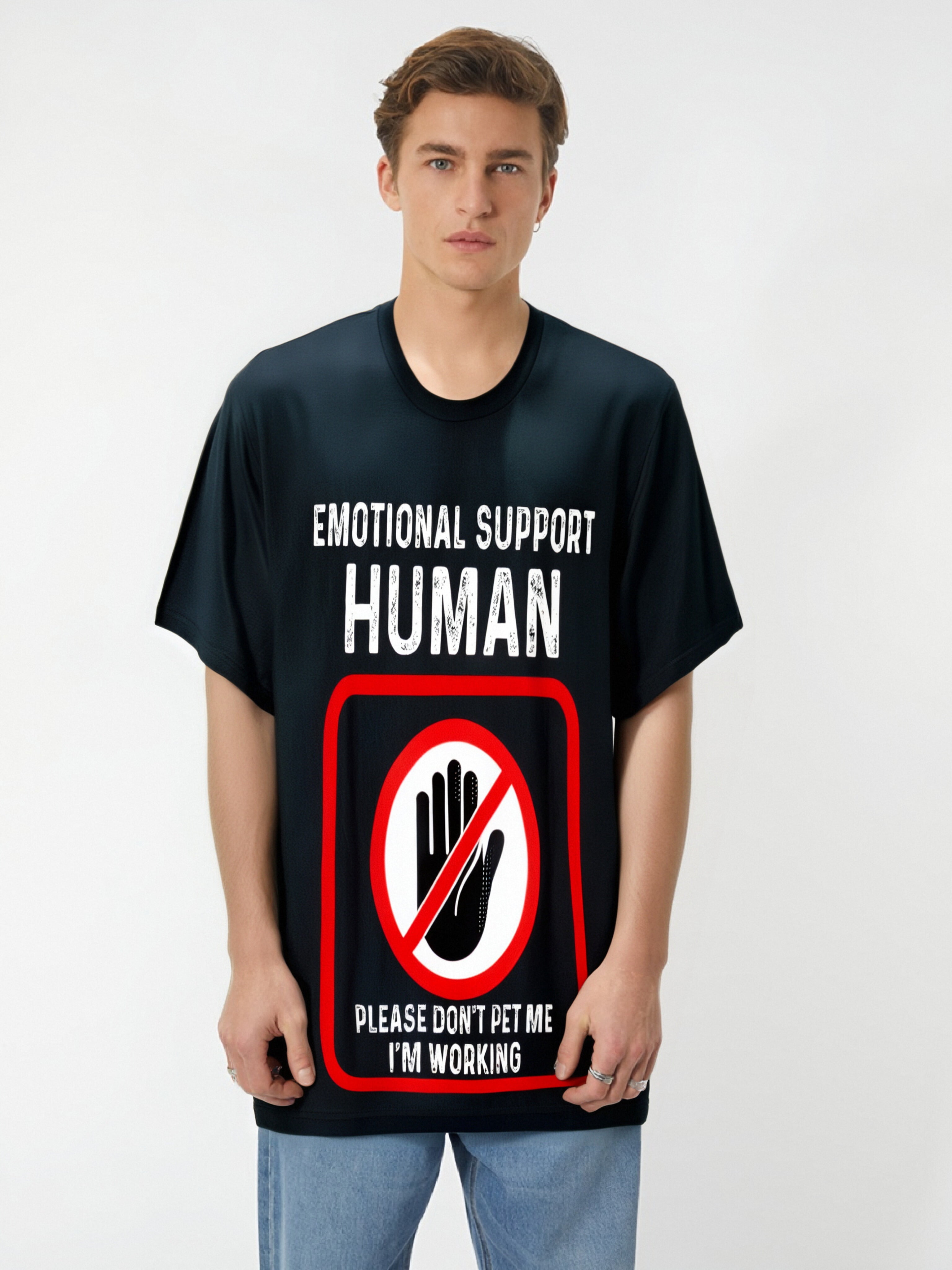 Emotional Support-Human Halloween Costume Do Not Pet Me T-Shirt Tee For ...