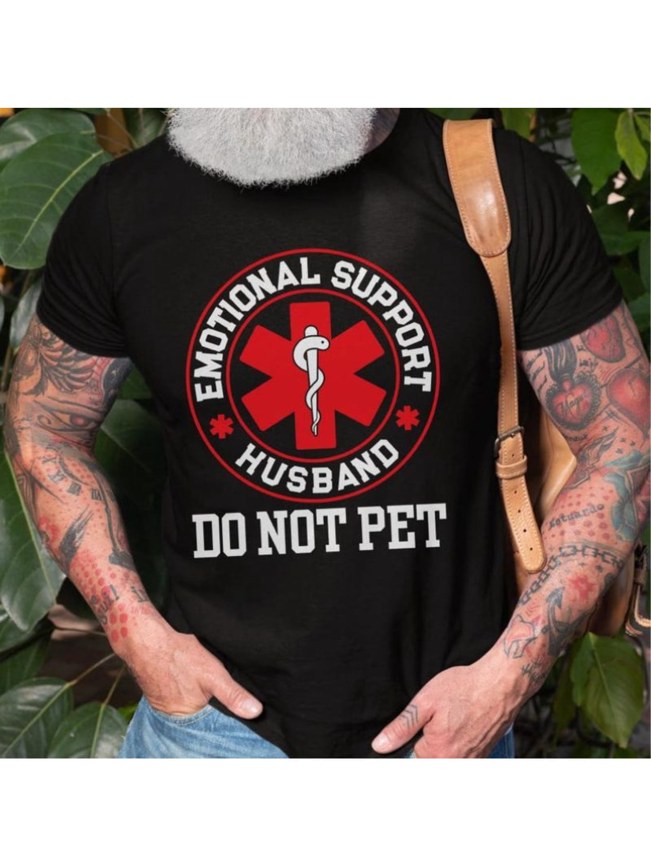 Emotional Support Husband Shirt Funny Do Not Pet Medical Symbol T-Shirt ...