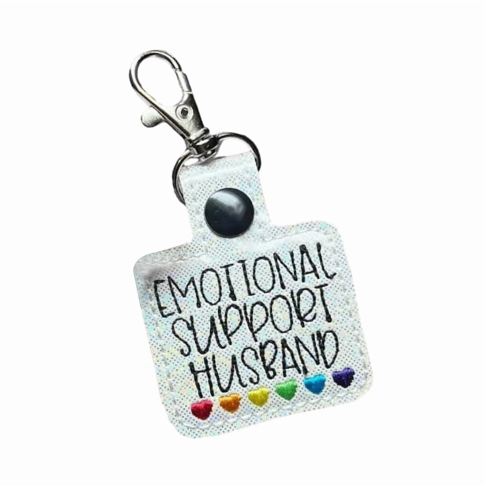 Emotional Support Keychain Snap Button Keyring Charm Car Key Holder Bag ...