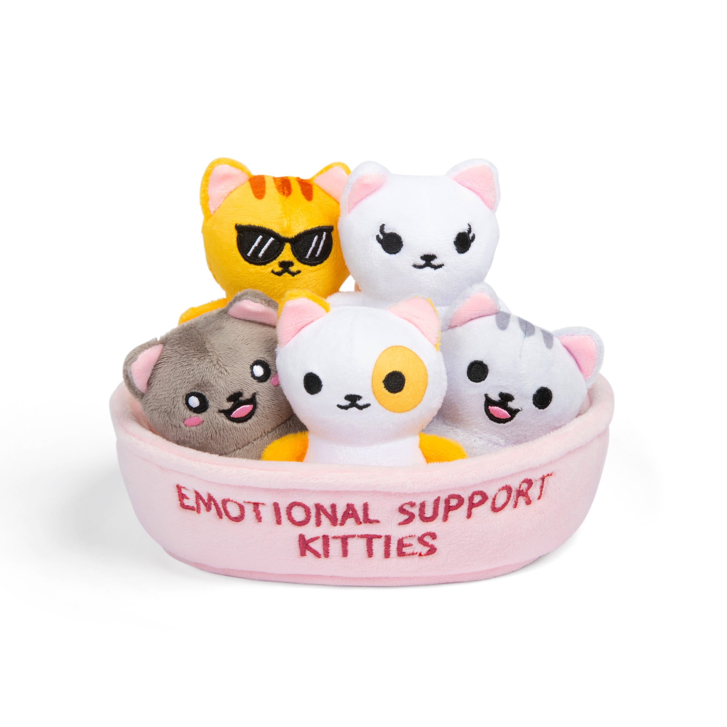Emotional Support Kitties, 5 Animal Plush Toys with Carrying Basket by ...