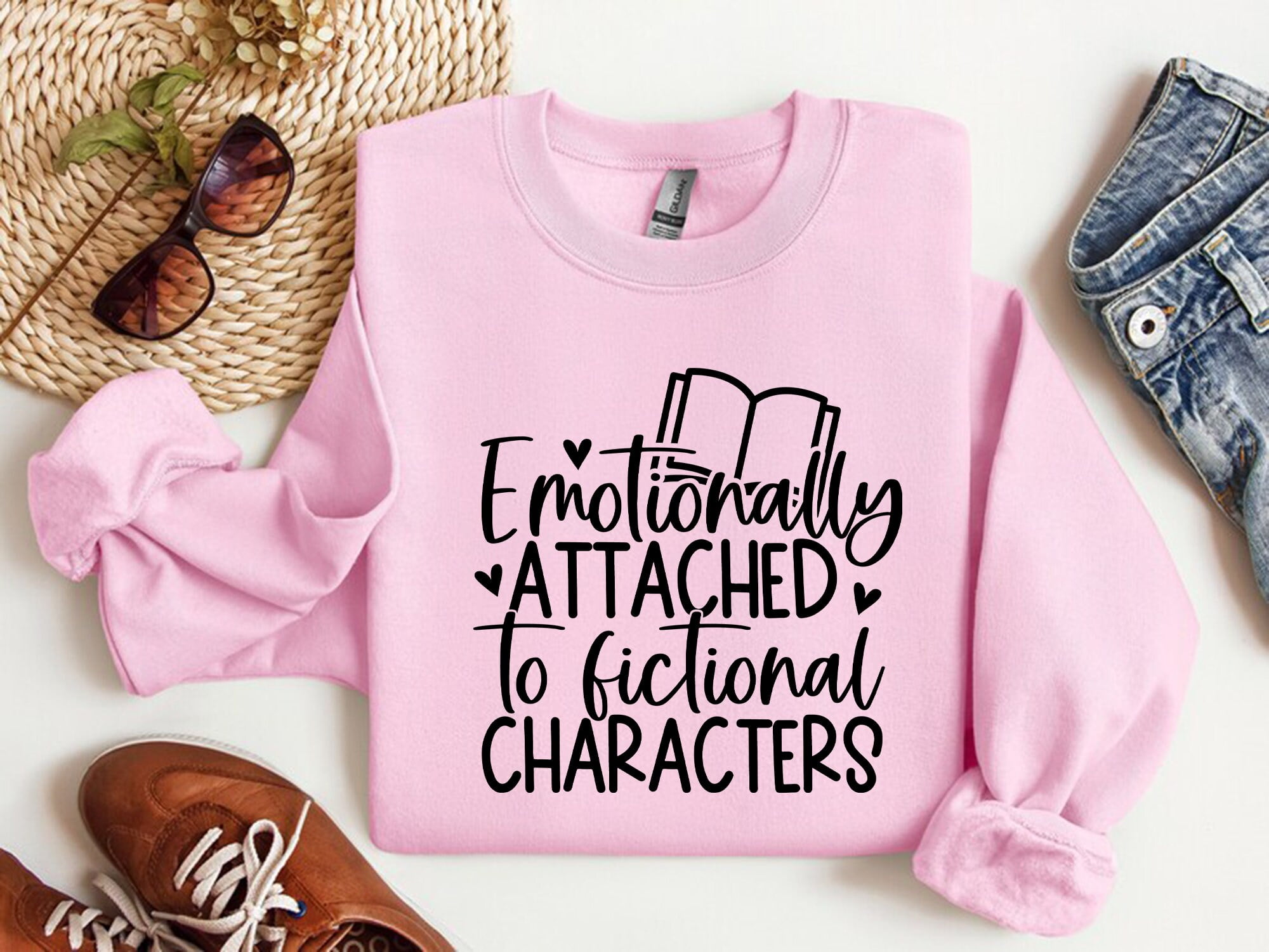 Emotionally Attached To Fictional Characters T-Shirt, Book Lover T ...