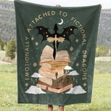 Emotionally Attached to Fictional Dragons Bookish Blanket, Fantasy ...