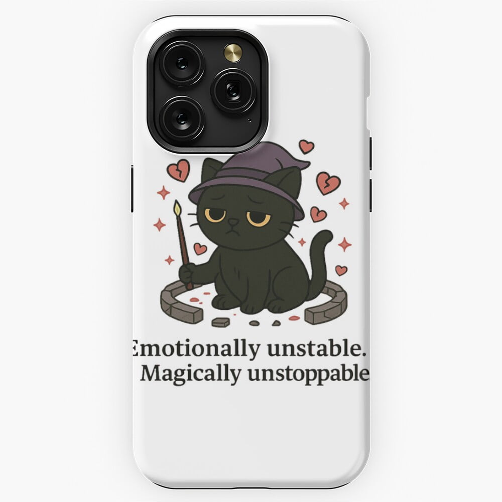 Emotionally Cursed Sad Witch Cat Familiar Design iPhone Case 17 to 11 ...