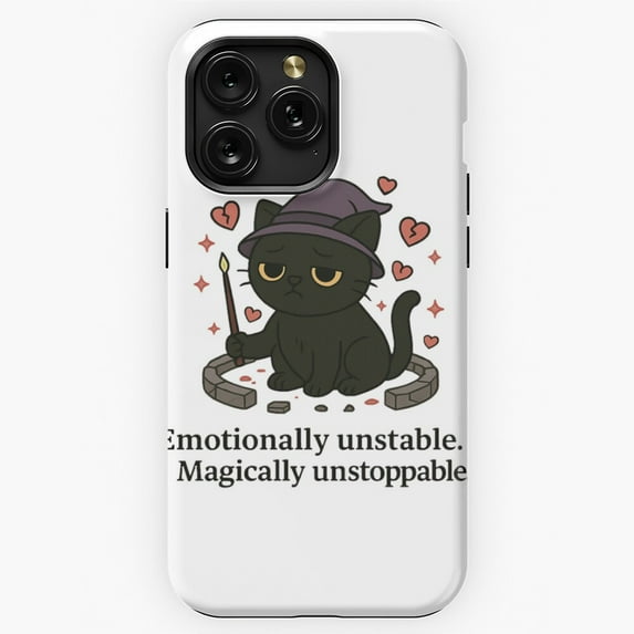 Emotionally Cursed Sad Witch Cat Familiar Design iPhone Case 17 to 11 ...