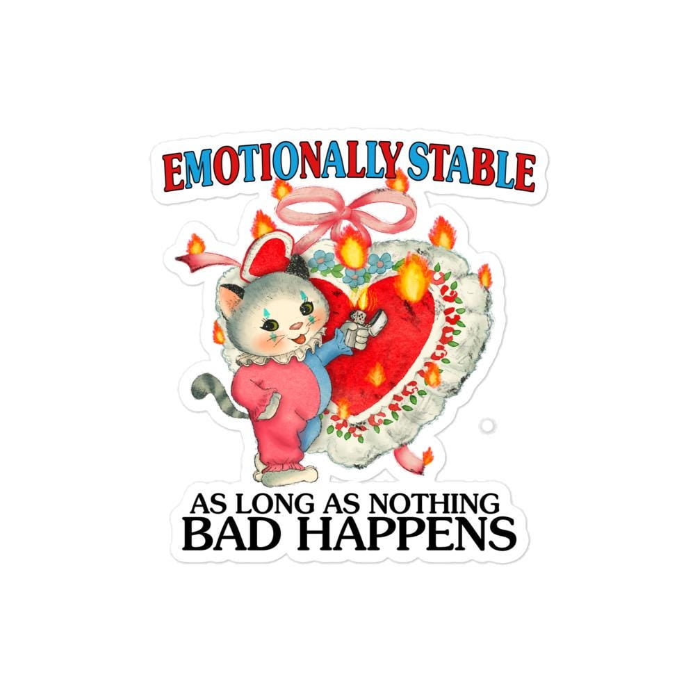 Emotionally Stable Bubble-free stickers vinyl decal cute sticker ...