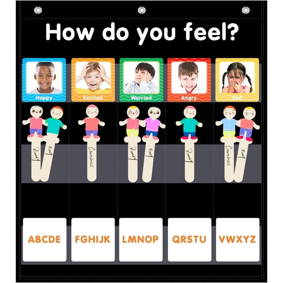 Emotions and Feelings Pocket Chart for with 31 Cards,Social Emotional ...