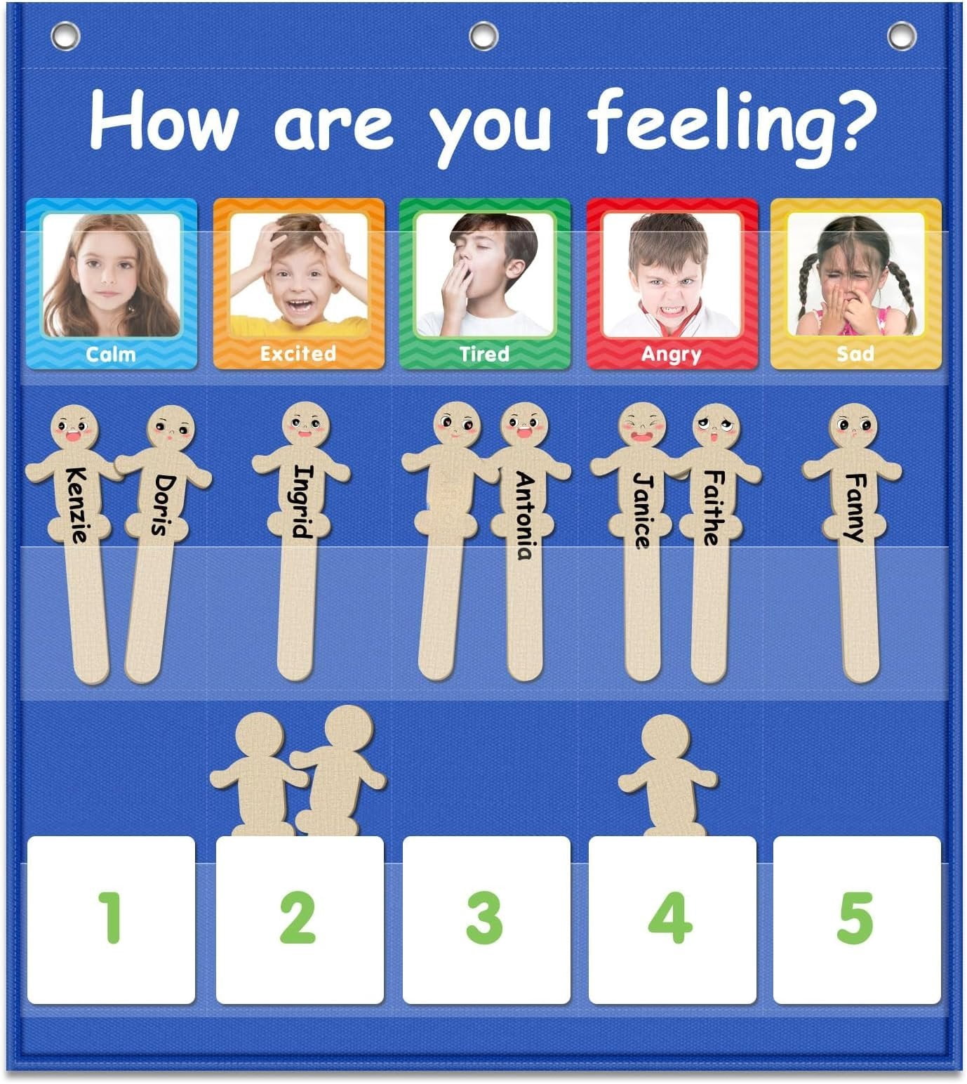 Emotions and Feelings Pocket Chart for with 31 Cards,Social Emotional ...