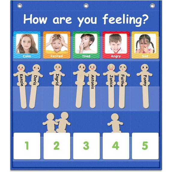 Emotions and Feelings Pocket Chart for with 31 Cards,Social Emotional ...