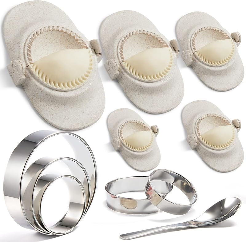 Empanada Maker Press, 6-Inch Extra Large Dumpling Maker Set with Dough ...