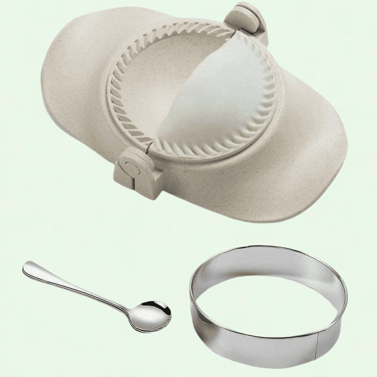 Empanada Maker Press, 6-inch Dumpling Mold Set with Dough Cutter ...