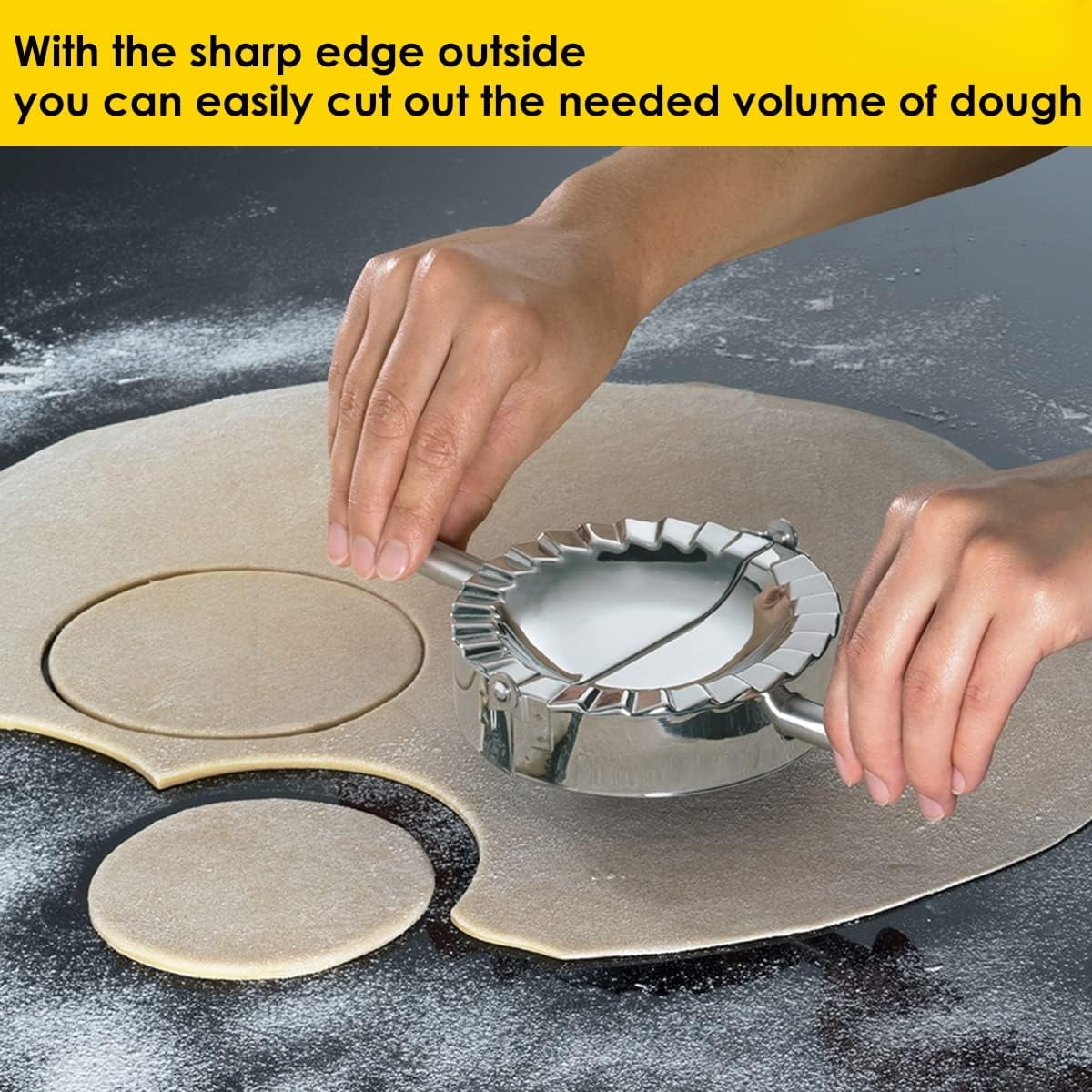 Empanada Maker Press, Stainless Steel Dumpling Maker Set, 2-in-1 Dough ...