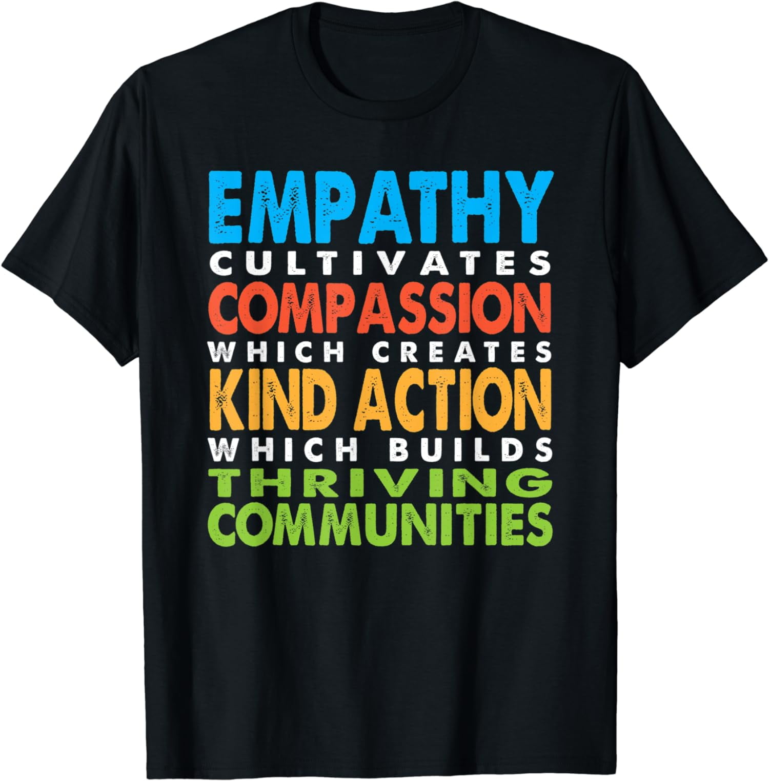 Empathy Compassion Kind Action Build Thriving Communities T-Shirt ...