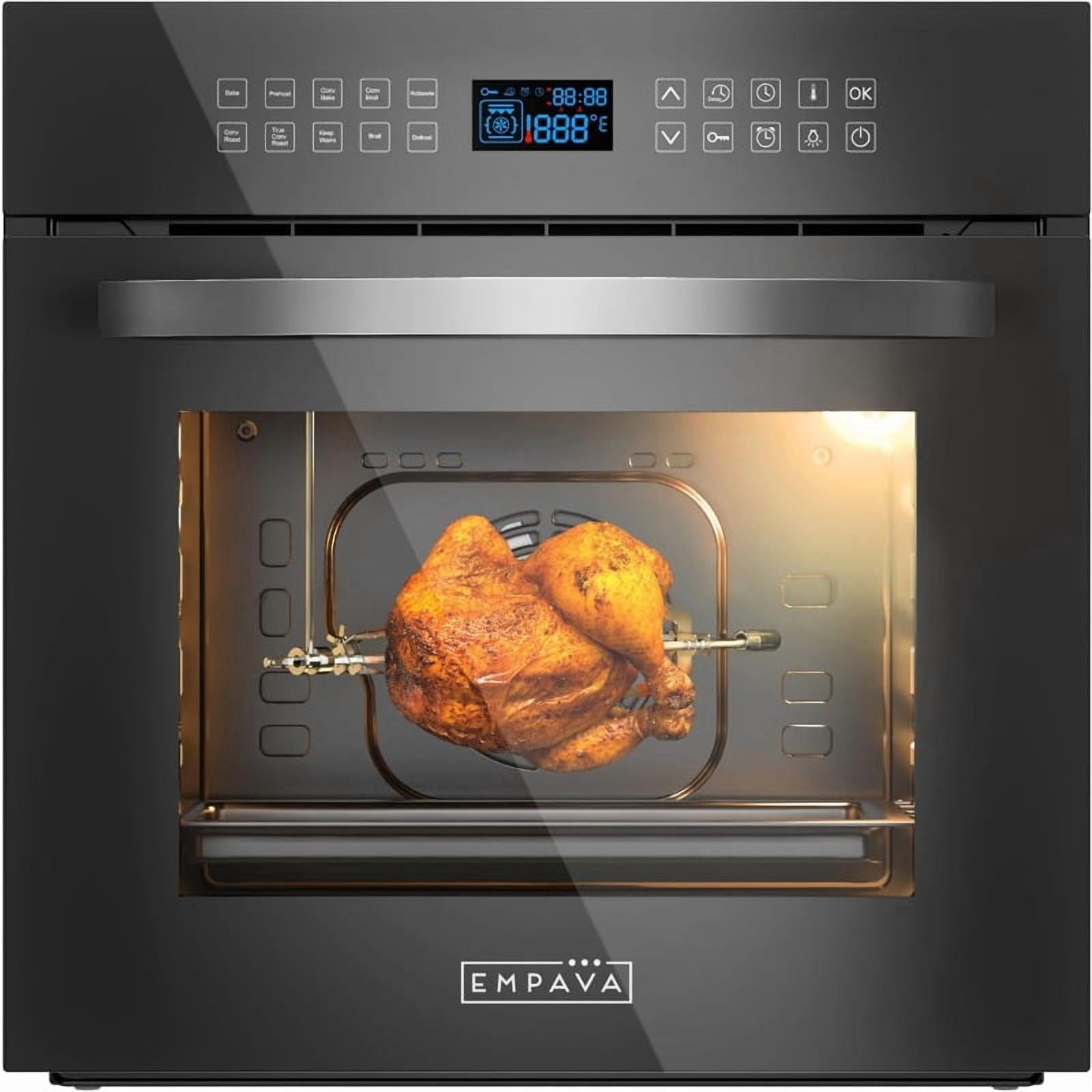 Empava 24-inch Electric Single Wall Oven. Features 10 cooking functions ...