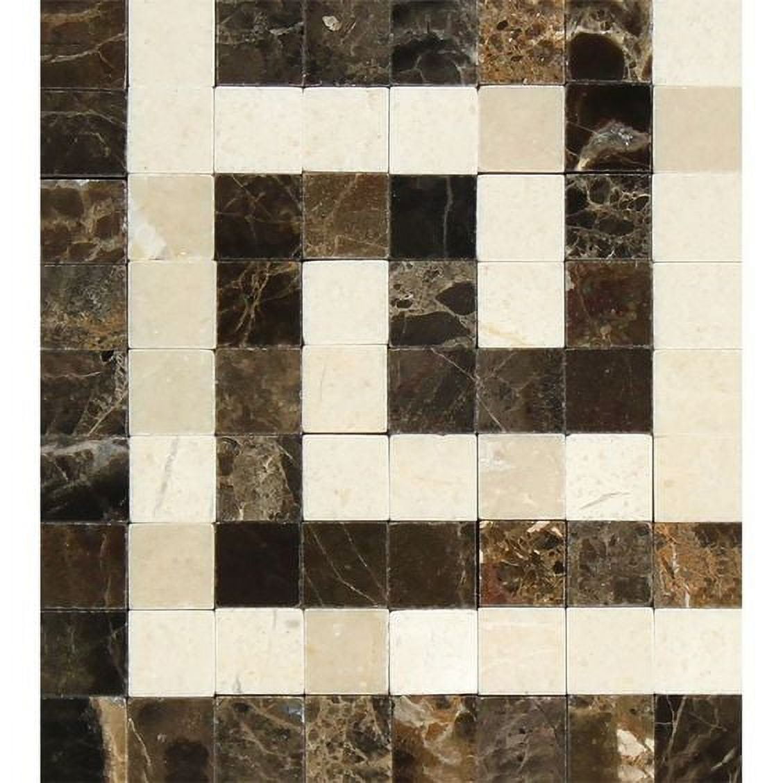 Emperador Dark Marble Polished Greek Key Border Corner Listello w ...