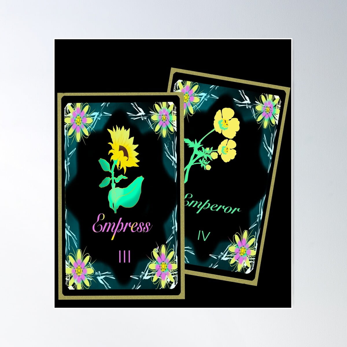 Emperor And Empress Colour Version Poster Wall Art, Modern Wall Decor ...