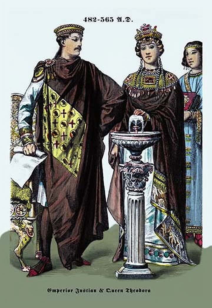 Emperor Justinian and Queen Theodora 482-565 Fine art canvas print (20 ...