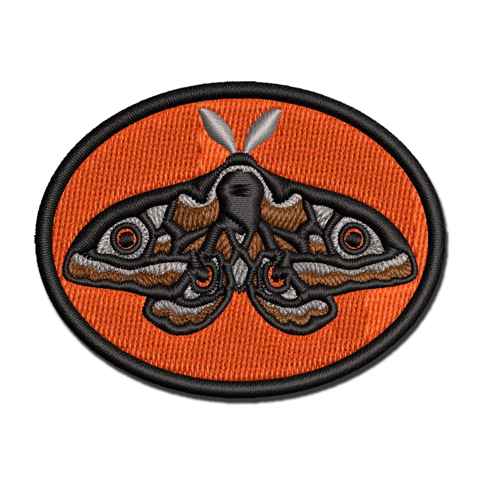 Emperor Moth Applique Multi-Color Embroidered Iron-On Patch - 3.5 Inch ...