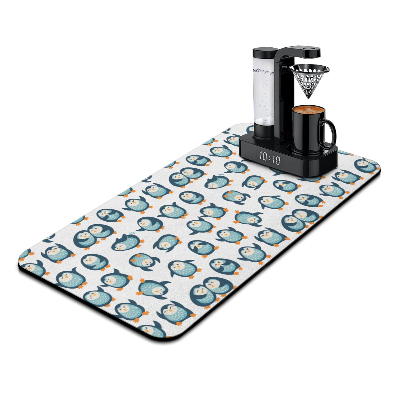 Emperor Penguin Family Coffee Mat - Arctic-Themed Absorbent Mat, 4 ...