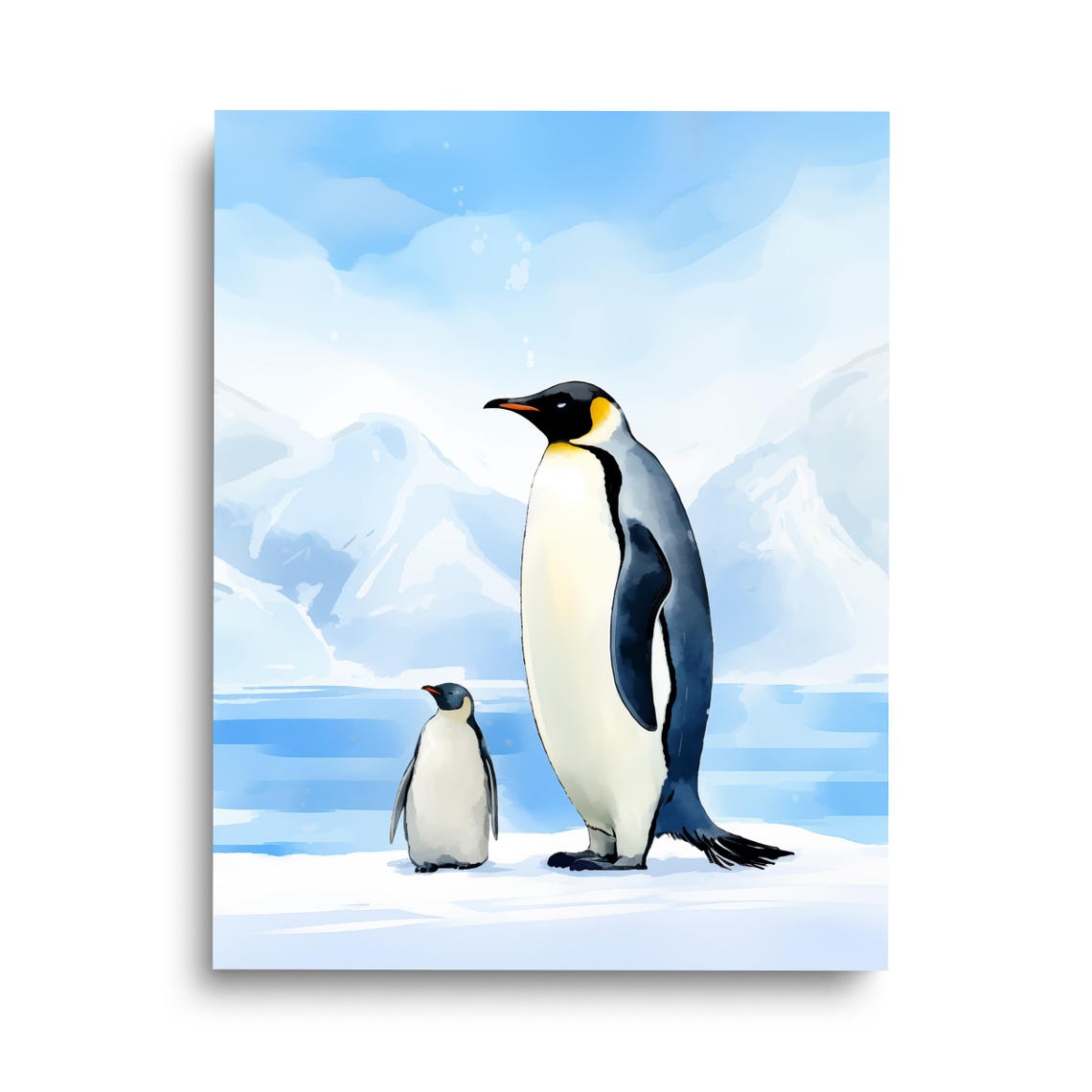 Emperor Penguin Print, Antarctic Winter Landscape Art, Wildlife Home ...