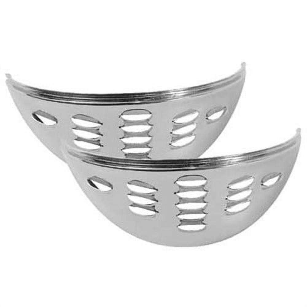 Empi Chrome Louvered Headlight Eyebrows for 7 Inch Round Lights - Pair ...