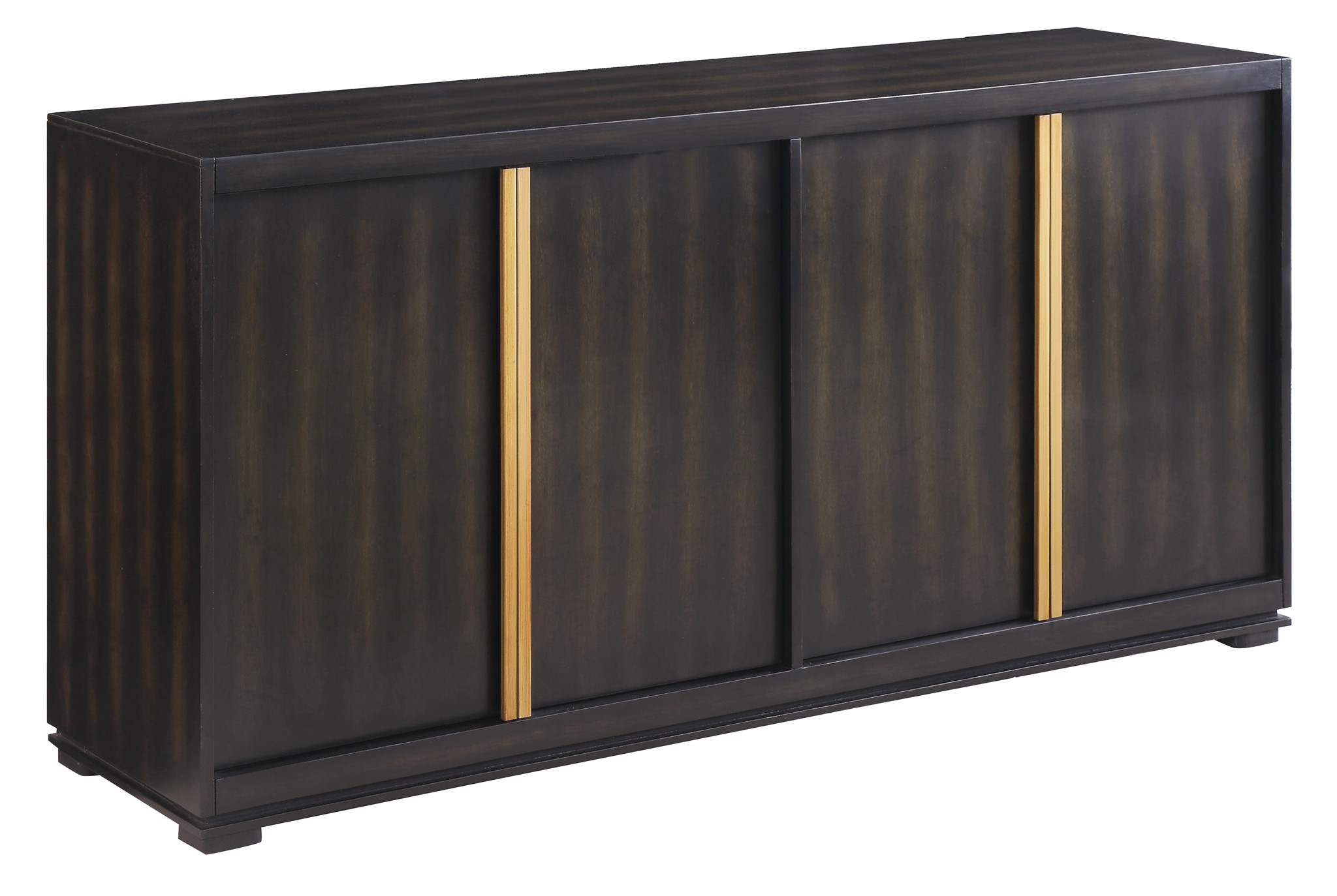 Empire 4 Door Sideboard with Burnished Brass Hardware in Rich Jacobean ...
