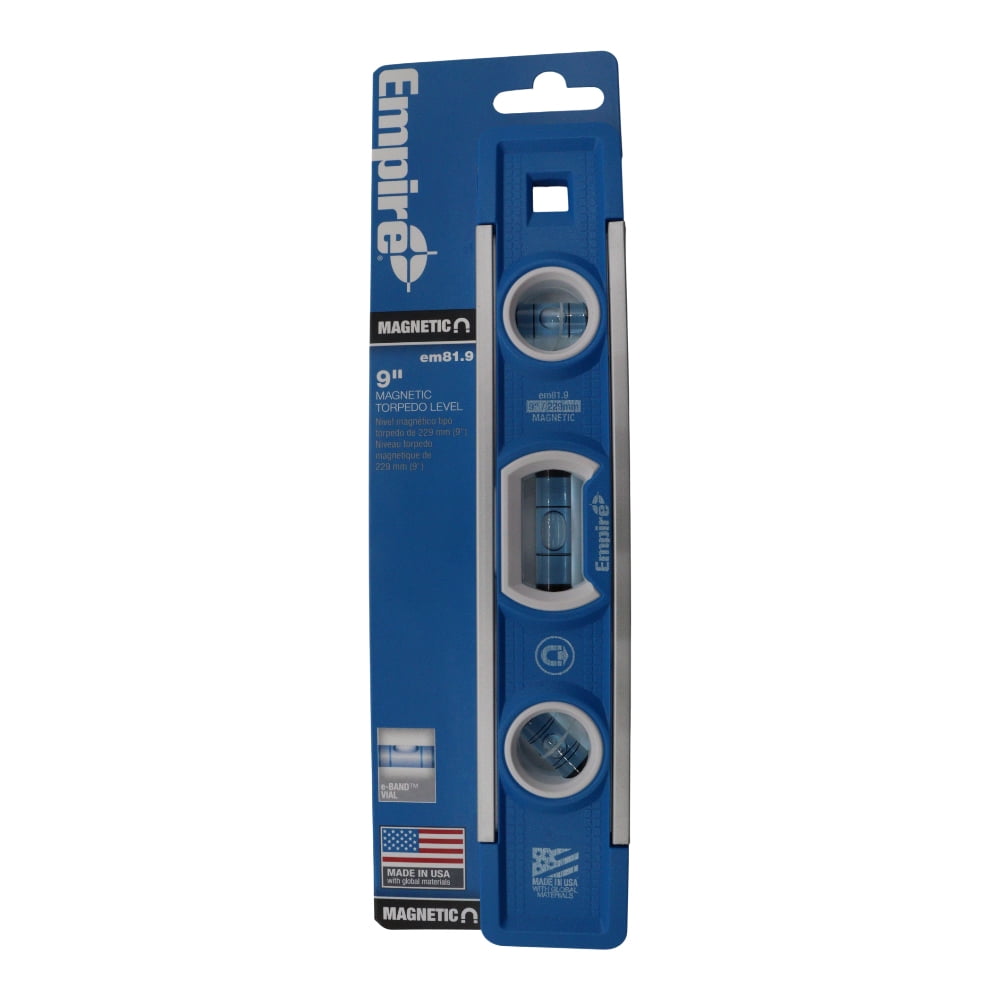 Empire 9″ True Blue Magnetic Torpedo Level – Heavy-Duty Aluminum Frame ...