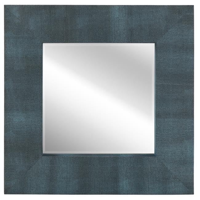 Empire Art Direct Framed Beveled Wall Mirror Black-on-Blue Metallic ...