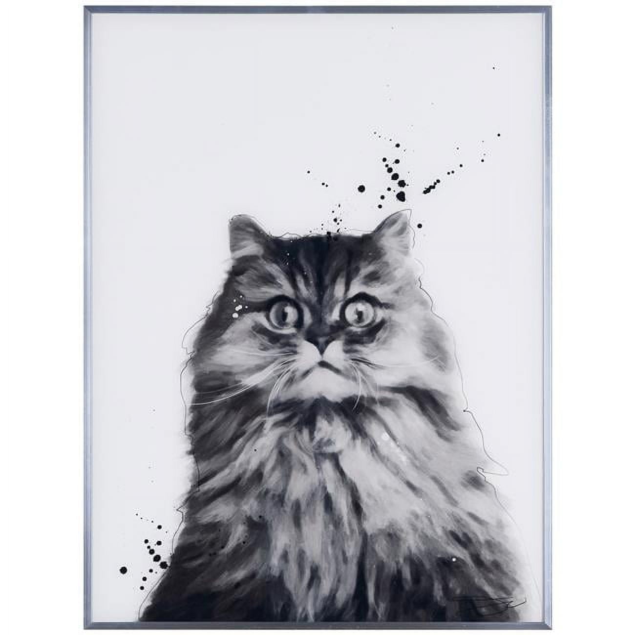 Empire Art Direct Nebelung Black and White Pet Cat Wall Art - Gunmetal ...