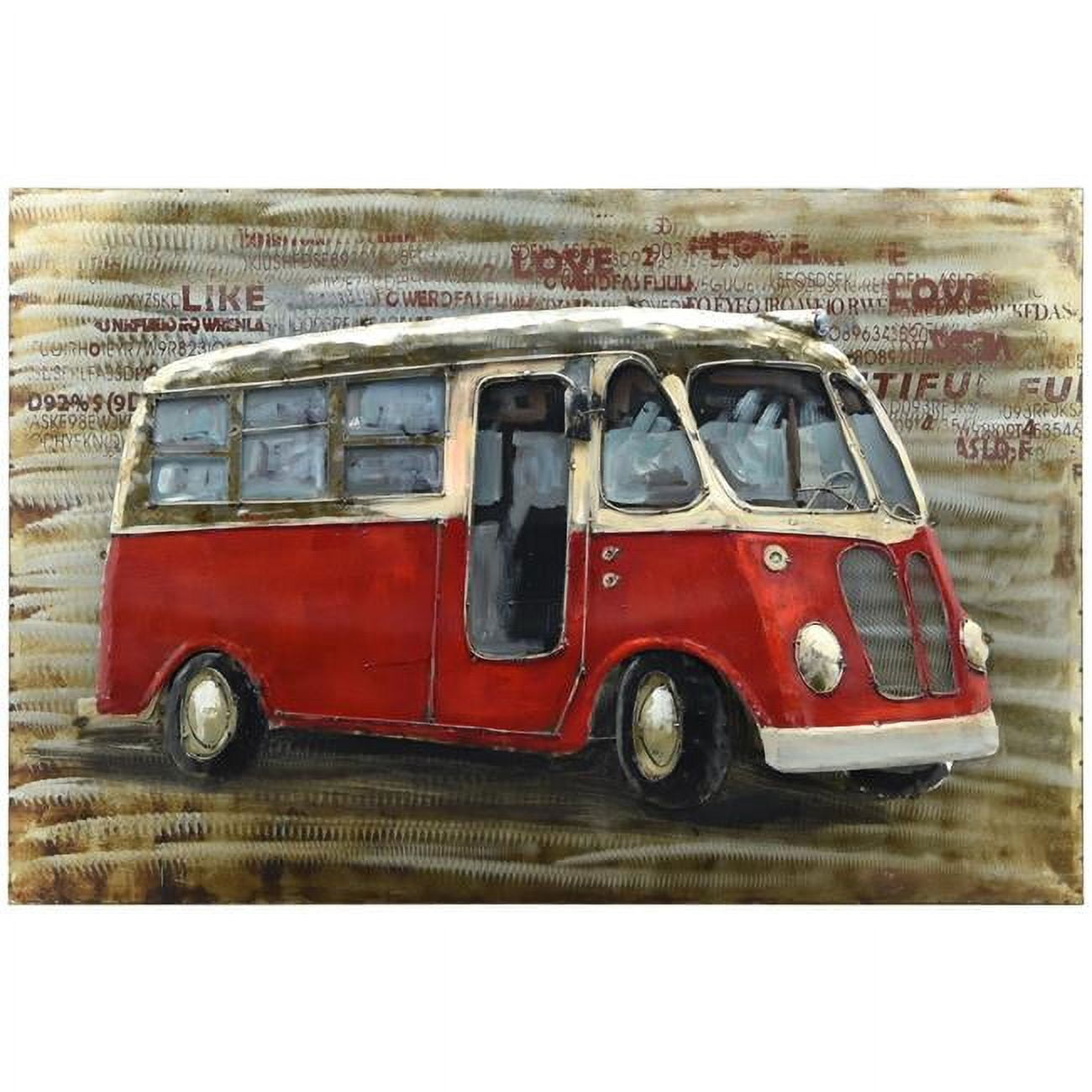 Empire Art Direct Red Bus Hand Painted Primo Mixed Media Iron Wall ...