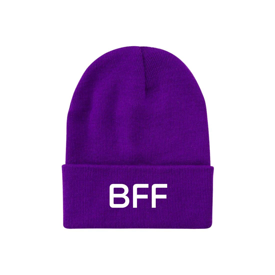Empire Cove BFF Best Friends Forever Cuffed Beanie Embroidered Purple ...