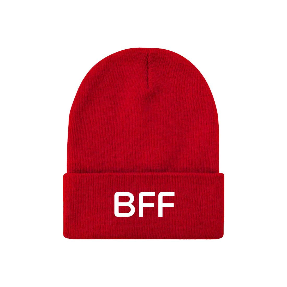 Empire Cove BFF Best Friends Forever Cuffed Beanie Embroidered Red ...