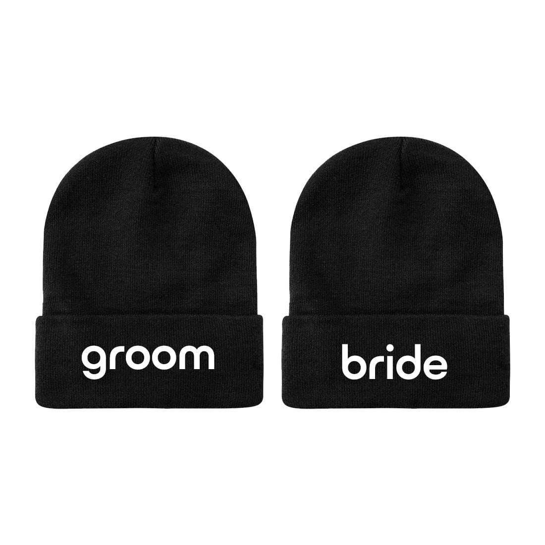Empire Cove Gift Set for Bride Groom - 2 Cuffed Beanies Embroidered for ...