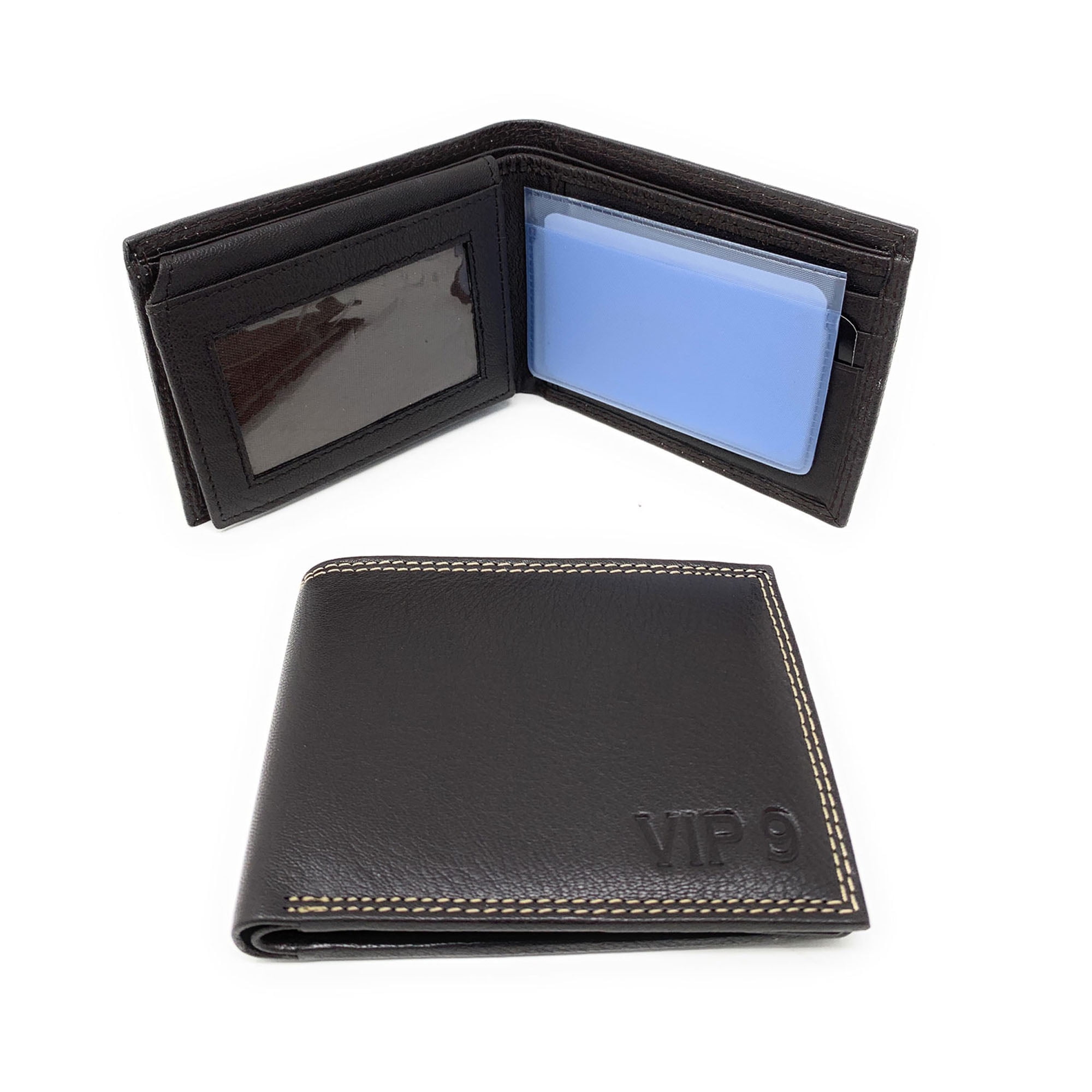 Empire Cove VIP Classic Genuine Leather Slim Bifold Wallets Flip Up ID ...