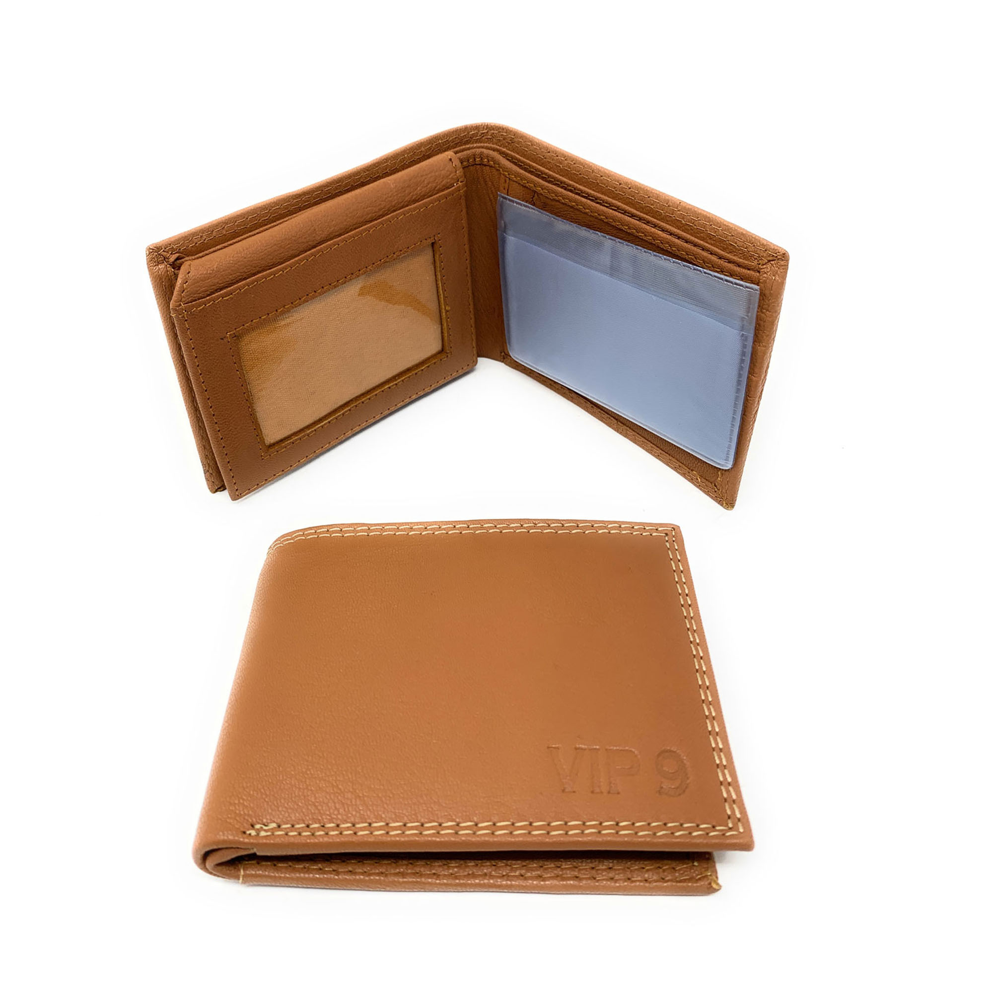 Empire Cove VIP Classic Genuine Leather Slim Bifold Wallets Flip Up ID ...