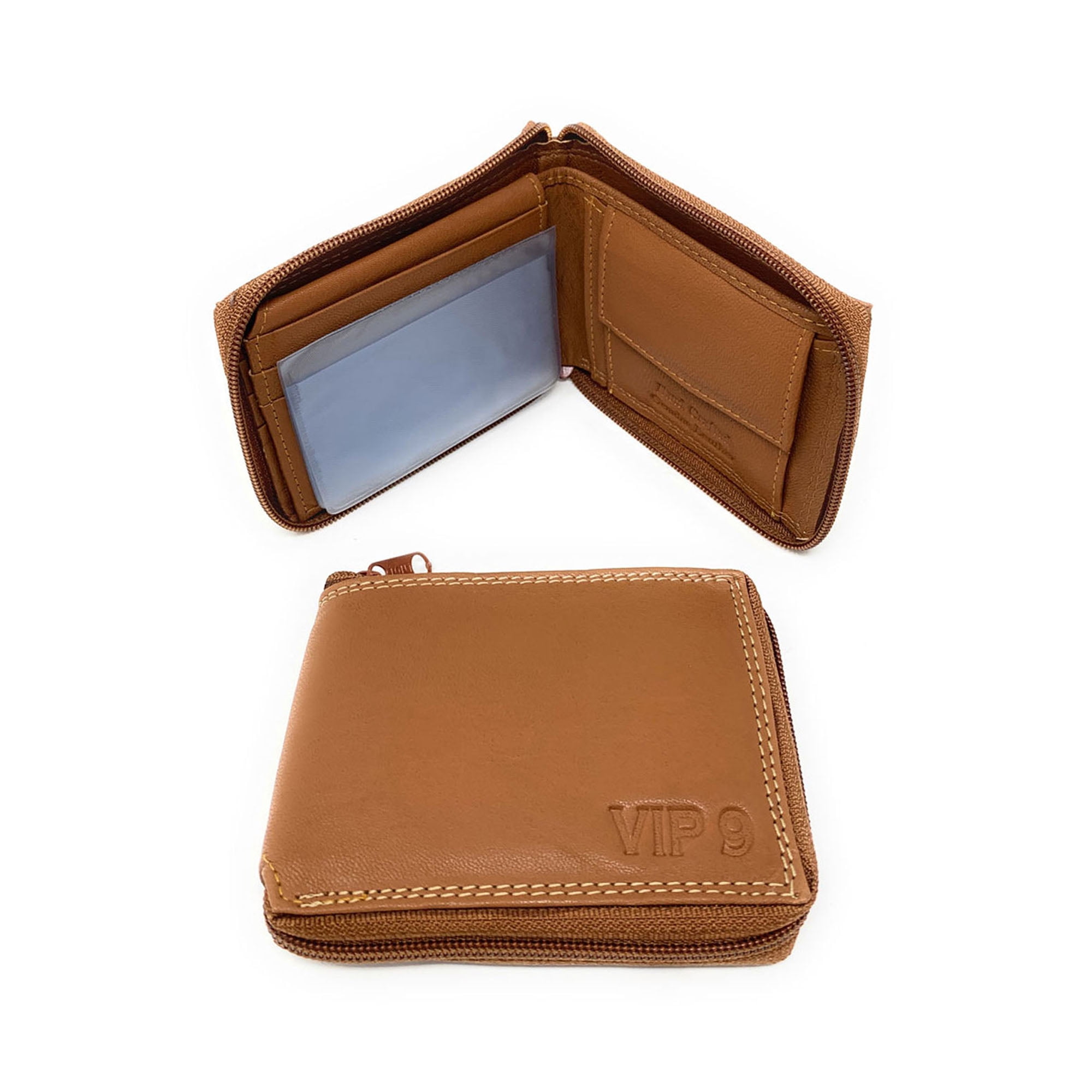 Empire Cove VIP Classic Genuine Leather Slim Bifold Wallets Zippered ...