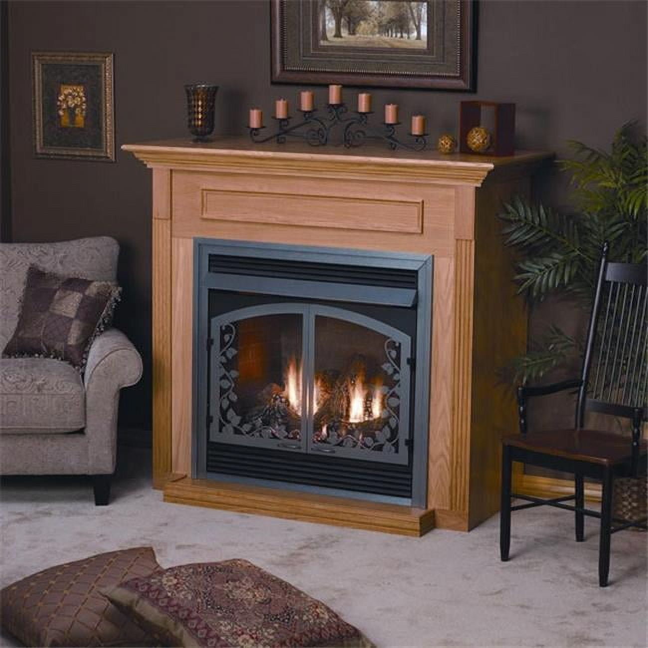 Empire EMBF1SC Standard Cabinet Fireplace Mantel with Base, Cherry ...