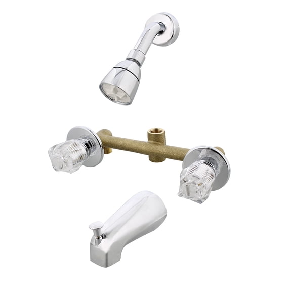 "Empire Faucets 8"" Chrome Tub & Shower Combo Bath Fixtures Kit for ...
