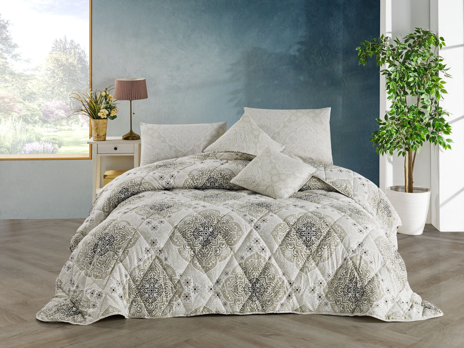 Empire Gold Floral Cotton 5 Piece Comforter Set - Walmart.com