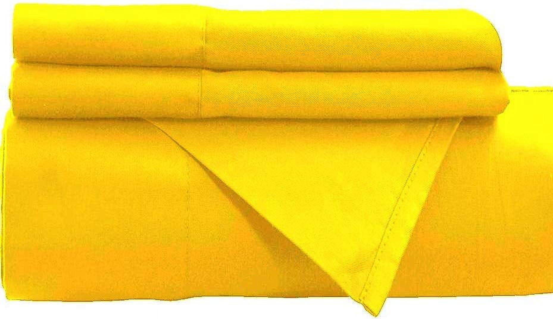 Empire Home 1800 Thread Count Yellow Microfiber Fitted Sheet, Twin ...