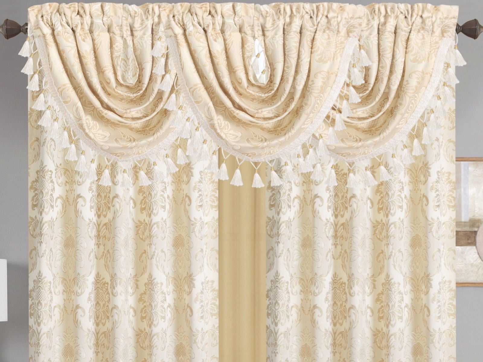 "Empire Home Traditional Jacquard Drapes Curtains Olivia Window ...