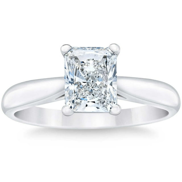 Empire Jewel 1.4 Ct Radiant Cut Diamond Rings - 14K White Gold Over ...