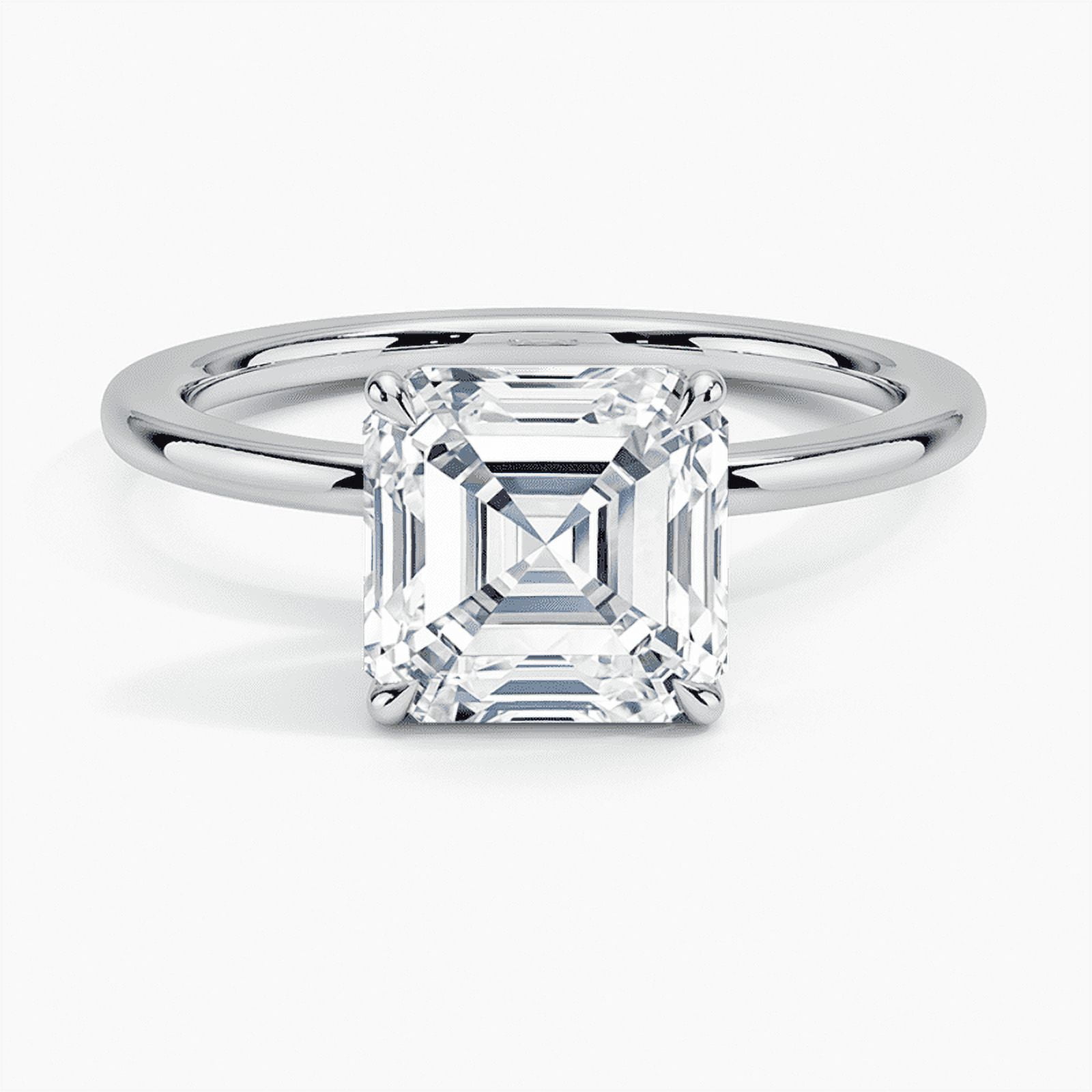 Empire Jewel 1.9 Ct Emerald Cut Diamond Rings - 14K White Gold Plated ...