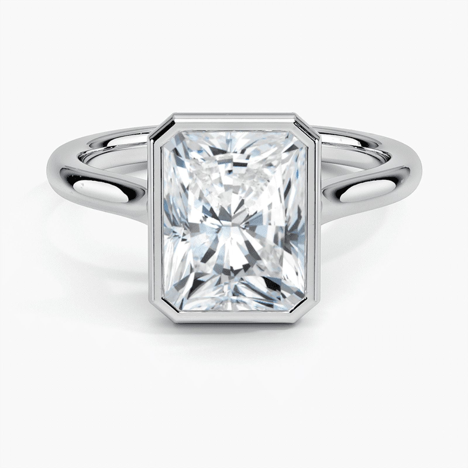 Empire Jewel Silver 14K White Gold Plated Diamond Ring - 2 Ct Radiant ...
